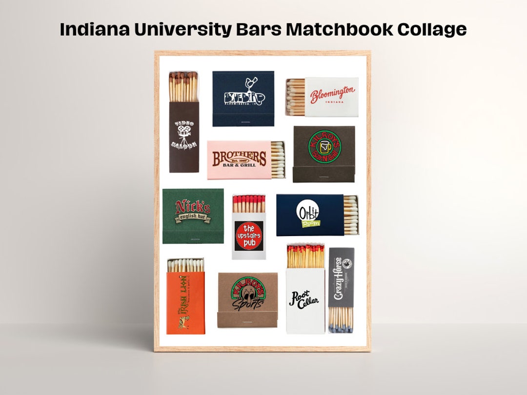 Indiana University Matchbook Digital Print Bloomington Bars, Wall Art ...