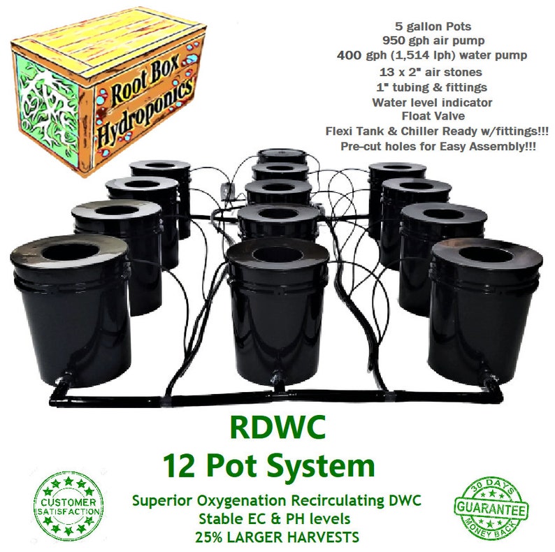 Grow 12 3 Row Recirculating Deep Water Culture RDWC System - Etsy