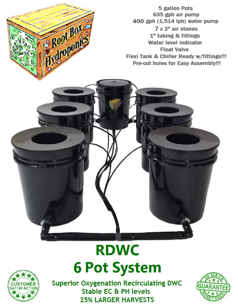 Grow 6 Recirculating Deep Water Culture Hydroponics System DWC - Etsy