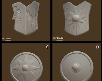 28mm Miniature Shield - Etsy
