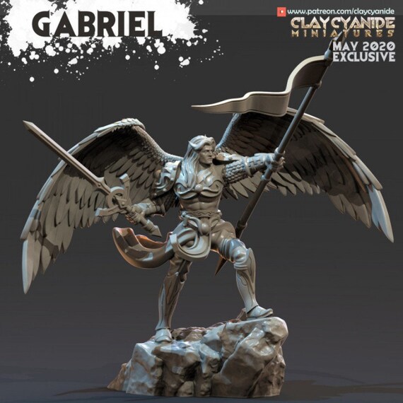 Gabriel Angels and Demons 3D Printed Miniature Clay | Etsy