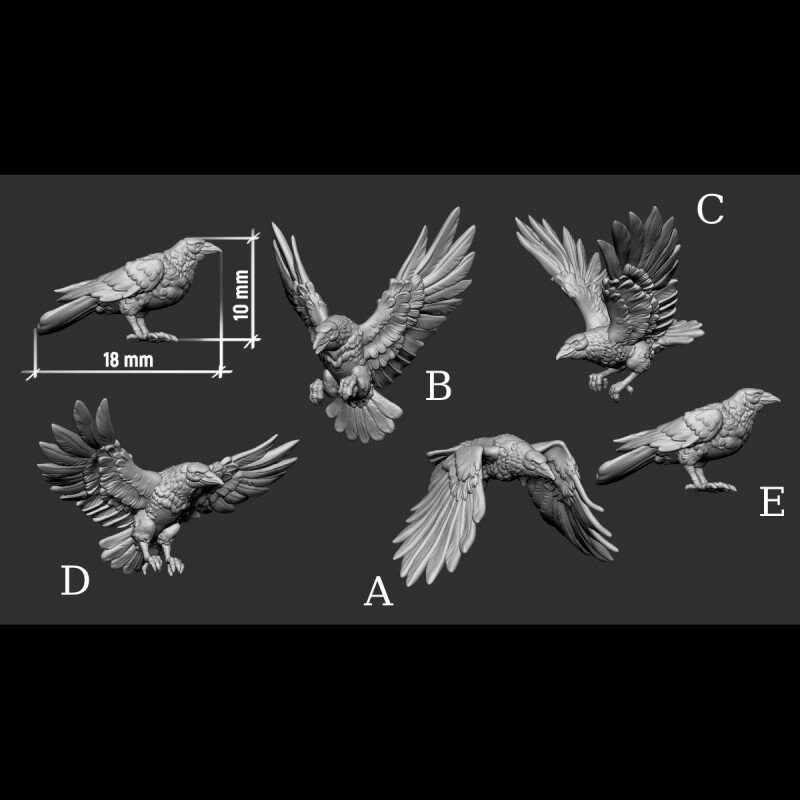 Crows Raven Invasion 3D Printed Miniature White Werewolf | Etsy