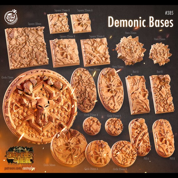Demon Bases depths of Hell 3D Printed Miniature Cast N | Etsy