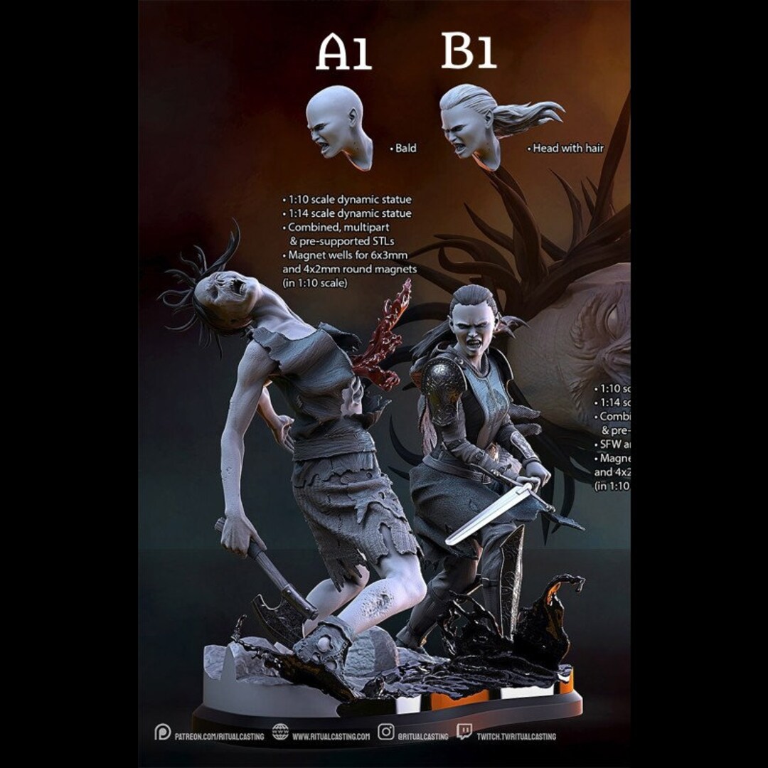 Bonnie SFW Claymore of the Night Ritual Casting 3D - Etsy