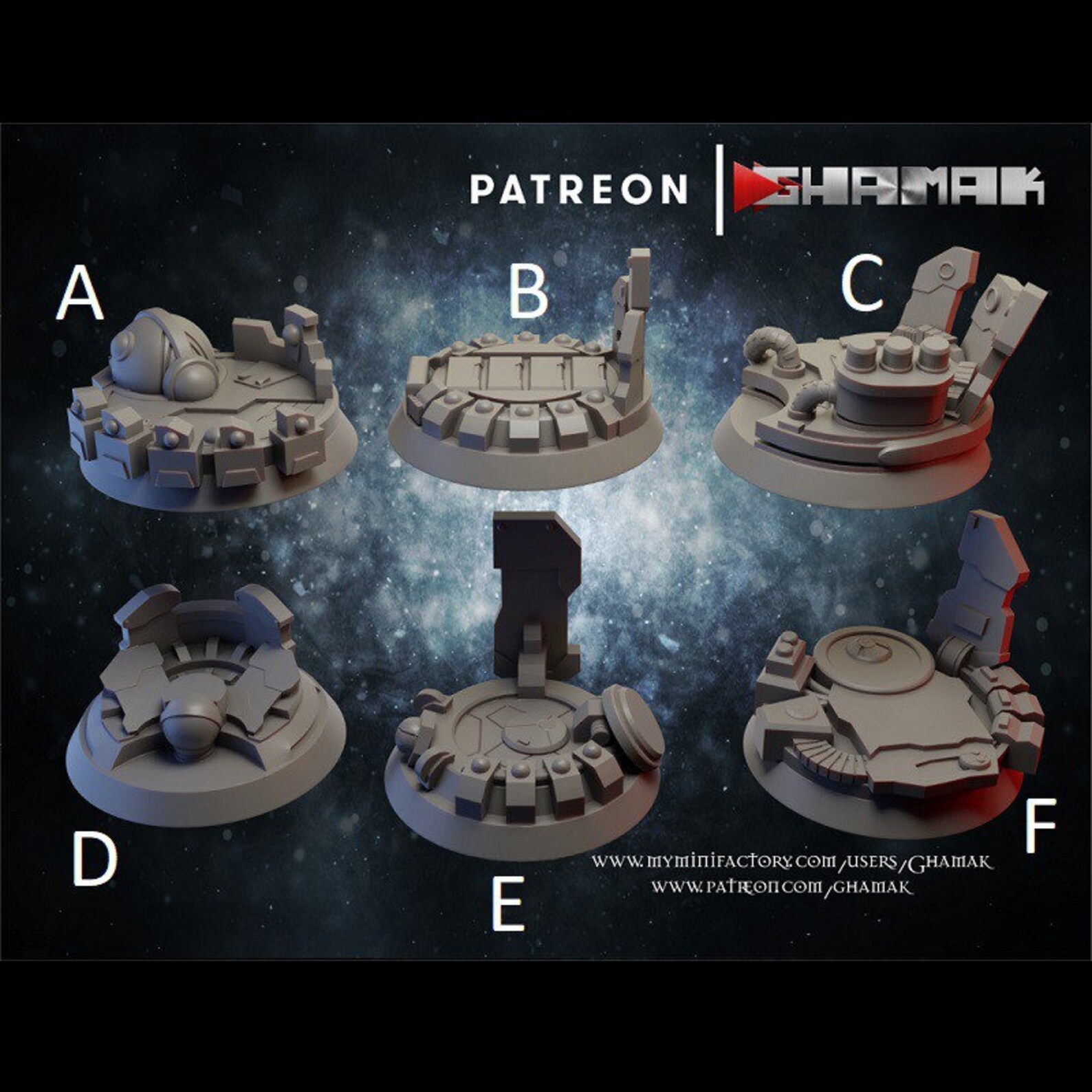Sci-fi Bases 25mm 3D Printed Miniature GHAMAK 28mm / - Etsy