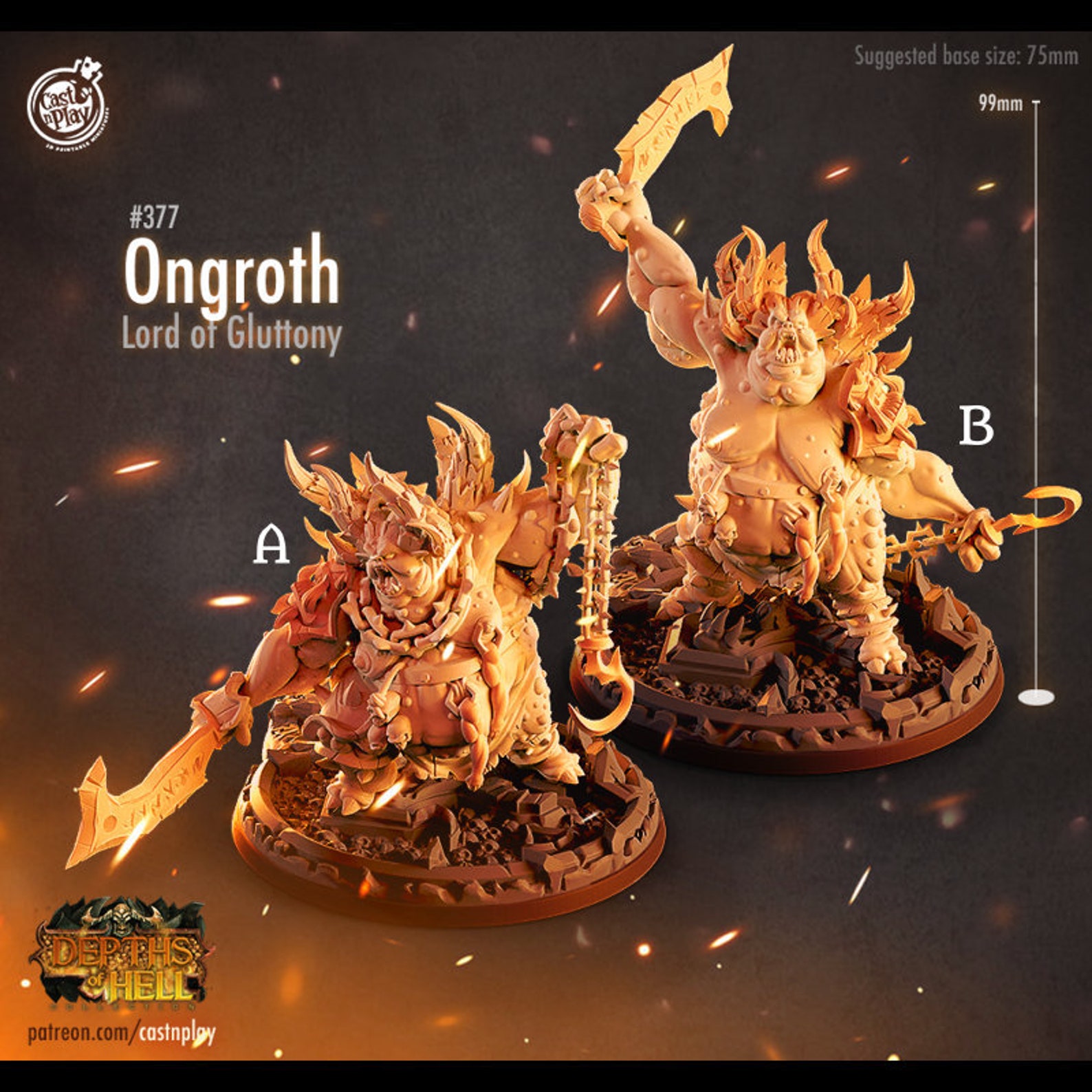 Ongroth Lord of Gluttony Depths of Hell 3D Printed - Etsy