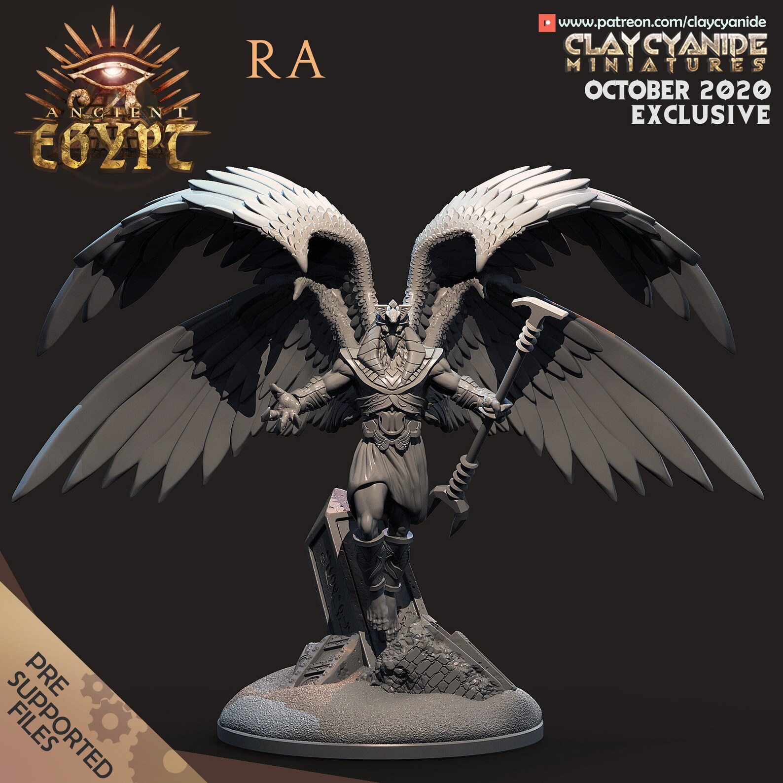 Ra God of Sun Ancient Egypt 3D Printed Miniature Clay - Etsy
