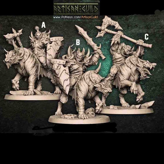 Worg Riders 3D Printed Miniature Artisan Guild 28mm / | Etsy