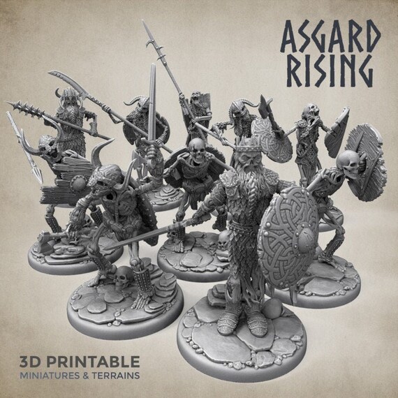 Undead Infantry Commander Set 3D Printed Miniature Asgard | Etsy