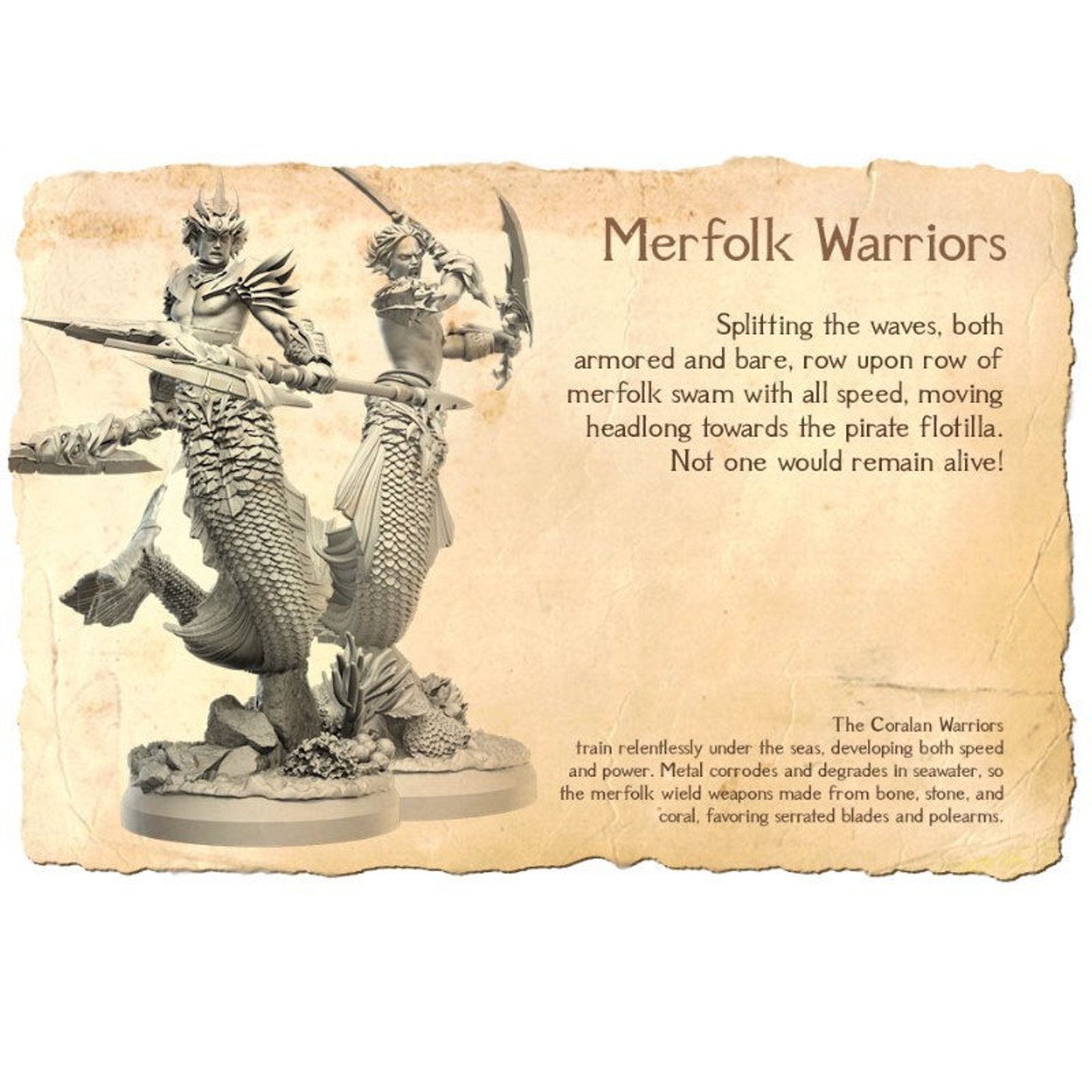 Merfolk Warriors Male Merfolk Brave Tritons Kingdom of - Etsy