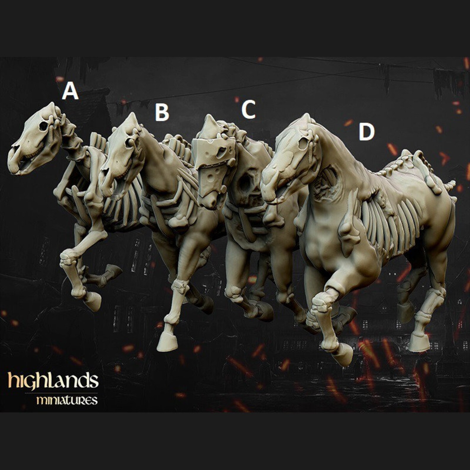 Dark Knights Undead Horses Dark Knights 3D Printed - Etsy