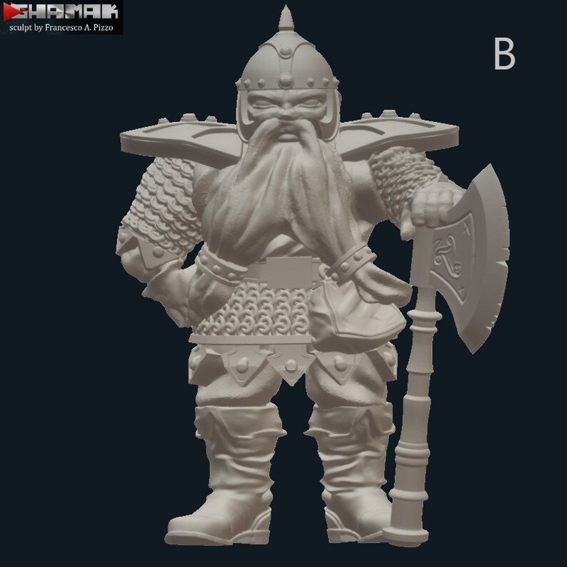 Dwarf With an Ax Welcome Pack 3D Printed Miniature - Etsy