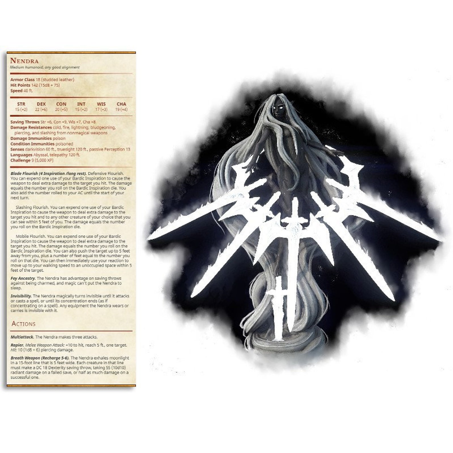 Nendra Elven Warrior Deity Fight Club Printed Obsession - Etsy