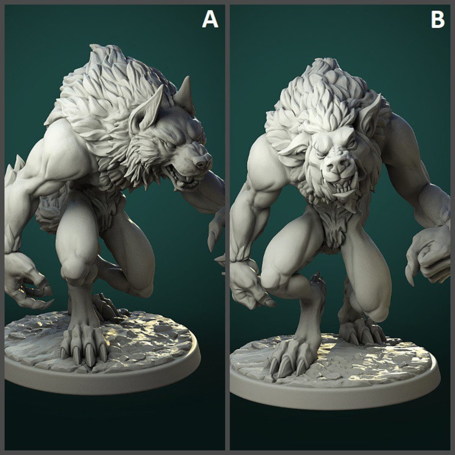 Common Werewolf Werewolf Clan 3D Printed Miniature White - Etsy
