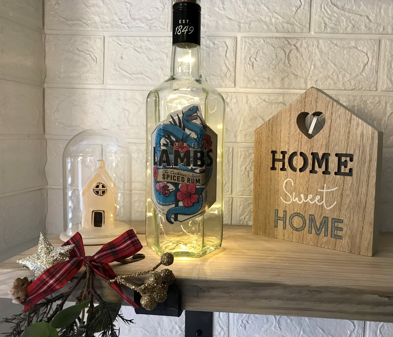 Lambs Spiced Rum Bottle Light With LED Lights, Bar Night Light, Ideal ...