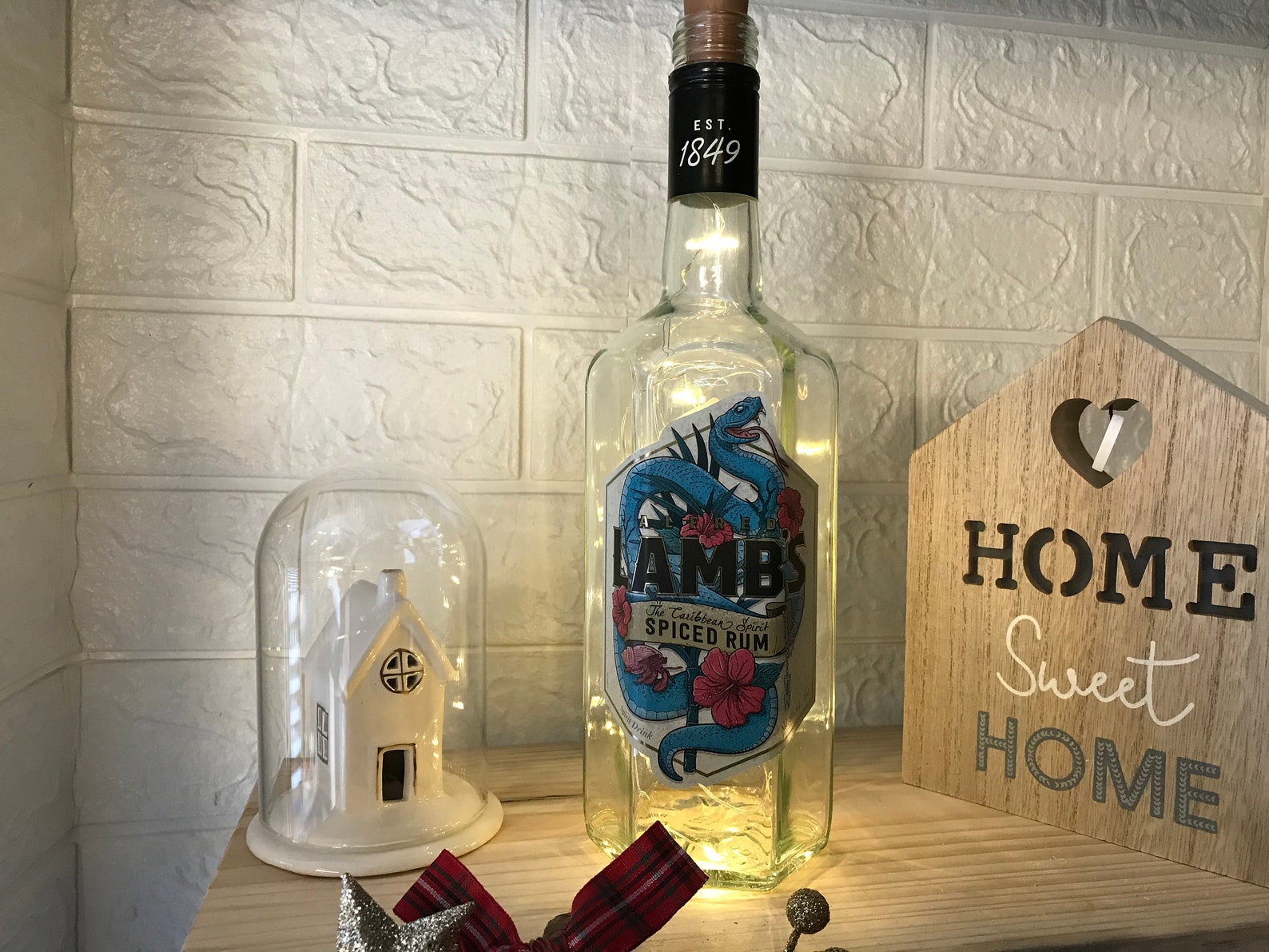 Lambs Spiced Rum Bottle Light With LED Lights, Bar Night Light, Ideal ...