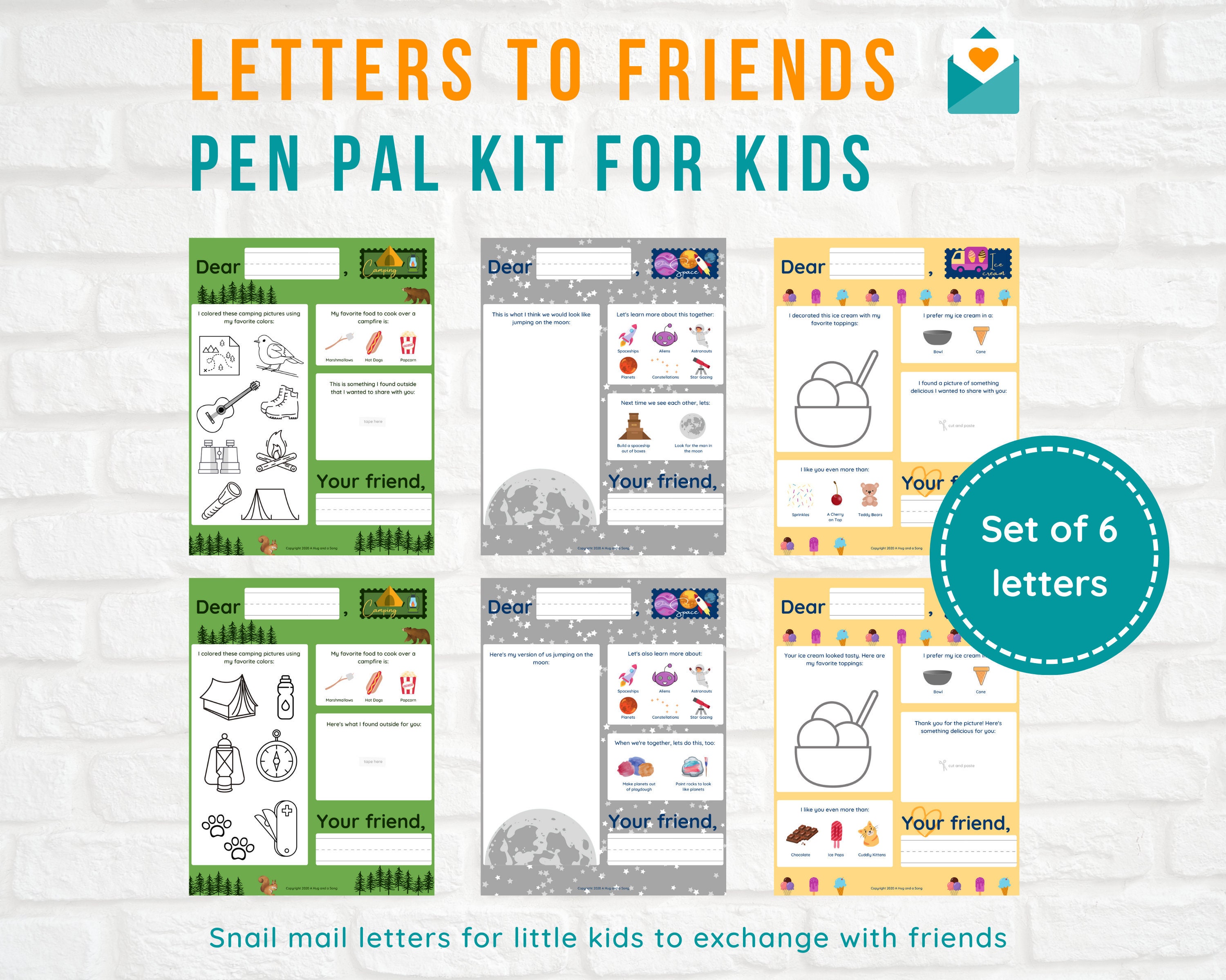 Pen Pal Letter Writing Set for Kids to Exchange With Friends, Cousins ...