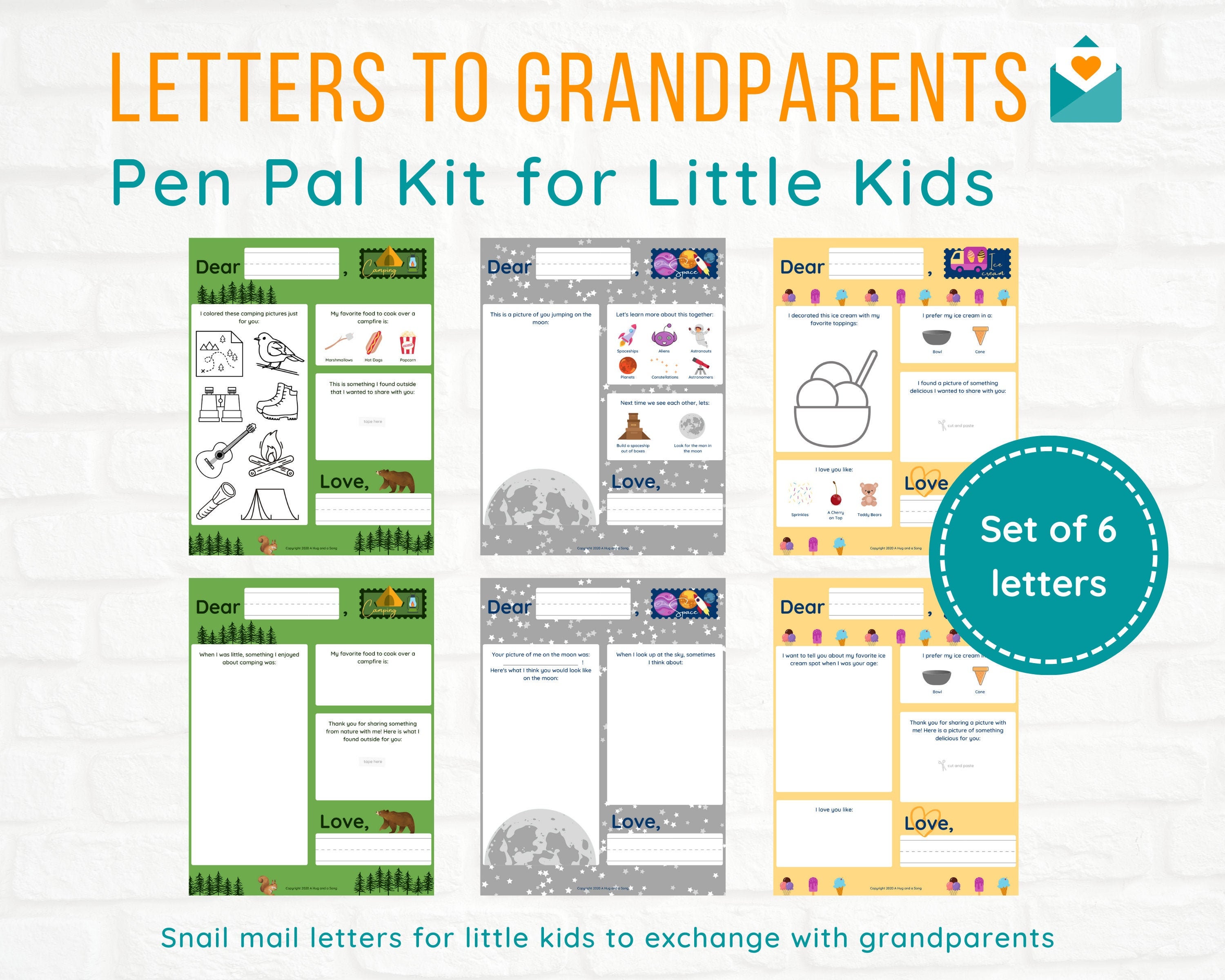 Printable Pen Pal Letters for Kids and Grandparents to Keep in Touch ...