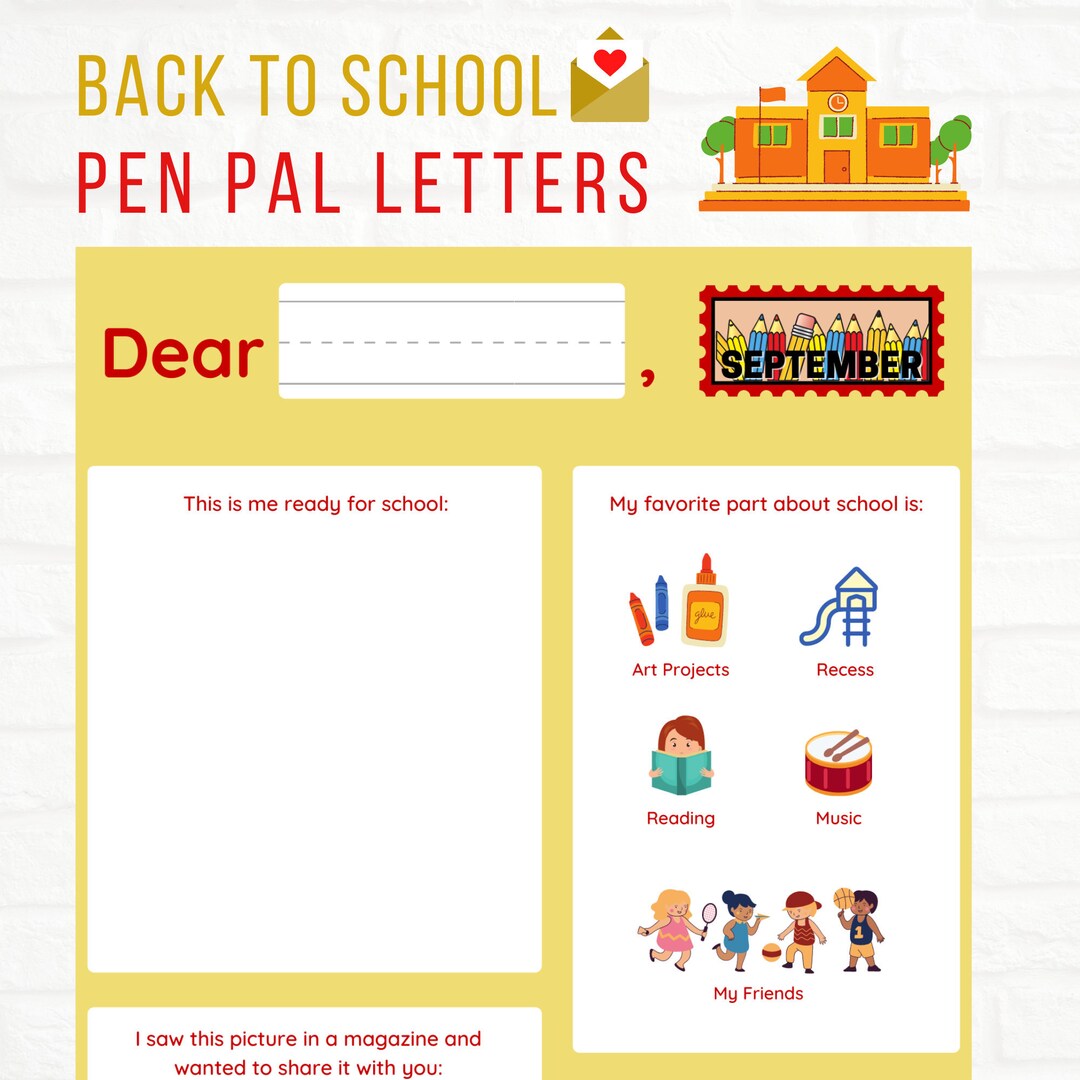 Back to School Pen Pal Letter Writing Set for Grandkids - Etsy