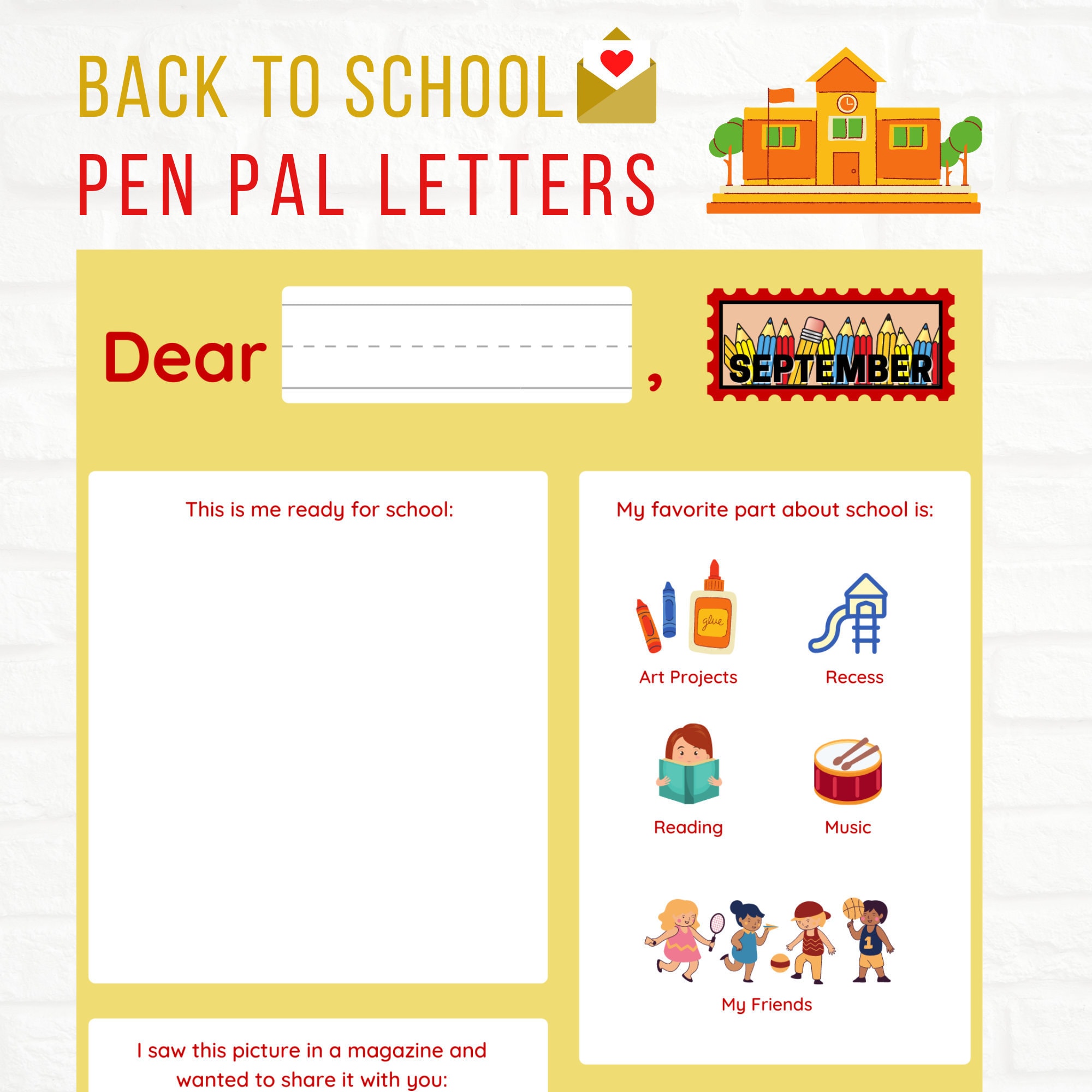 Back to School Pen Pal Letter Writing Set for Grandkids - Etsy
