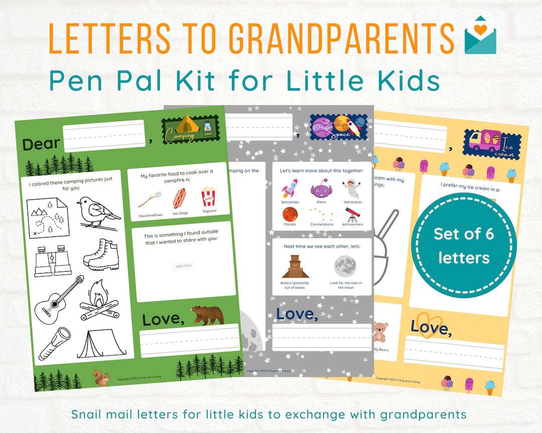 Printable Pen Pal Letters for Kids and Grandparents to Keep in Touch ...