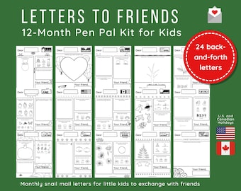 Kids Letter Writing Set Penpal Printable for Kids Sandwich - Etsy