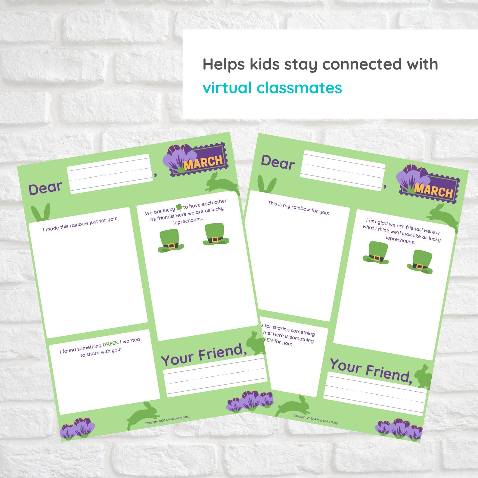 Pen Pal Letters for Little Kids to Exchange With Friends, Classmates ...