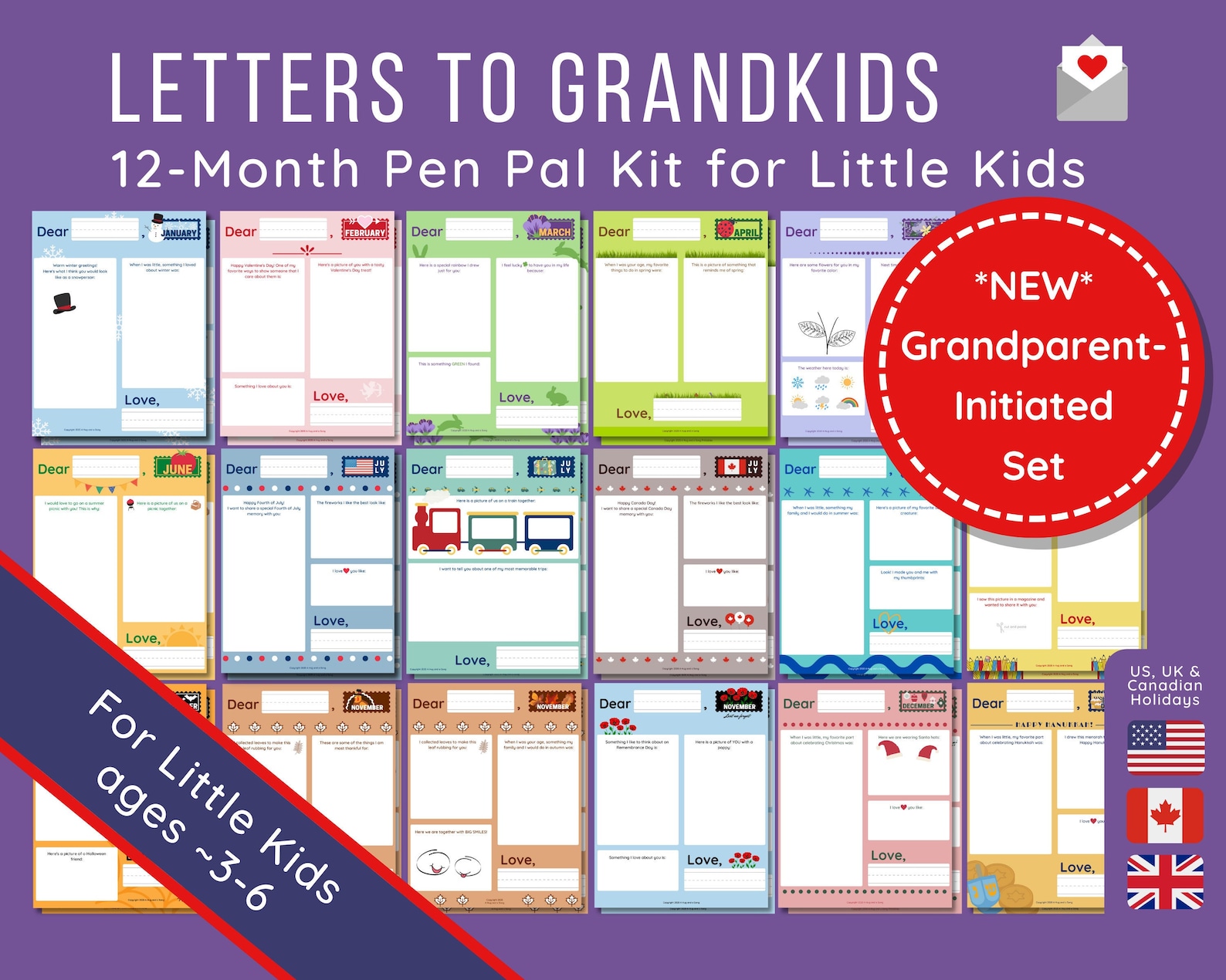 Pen Pal Letter Writing Set for Grandparents and Grandkids | Letters to ...