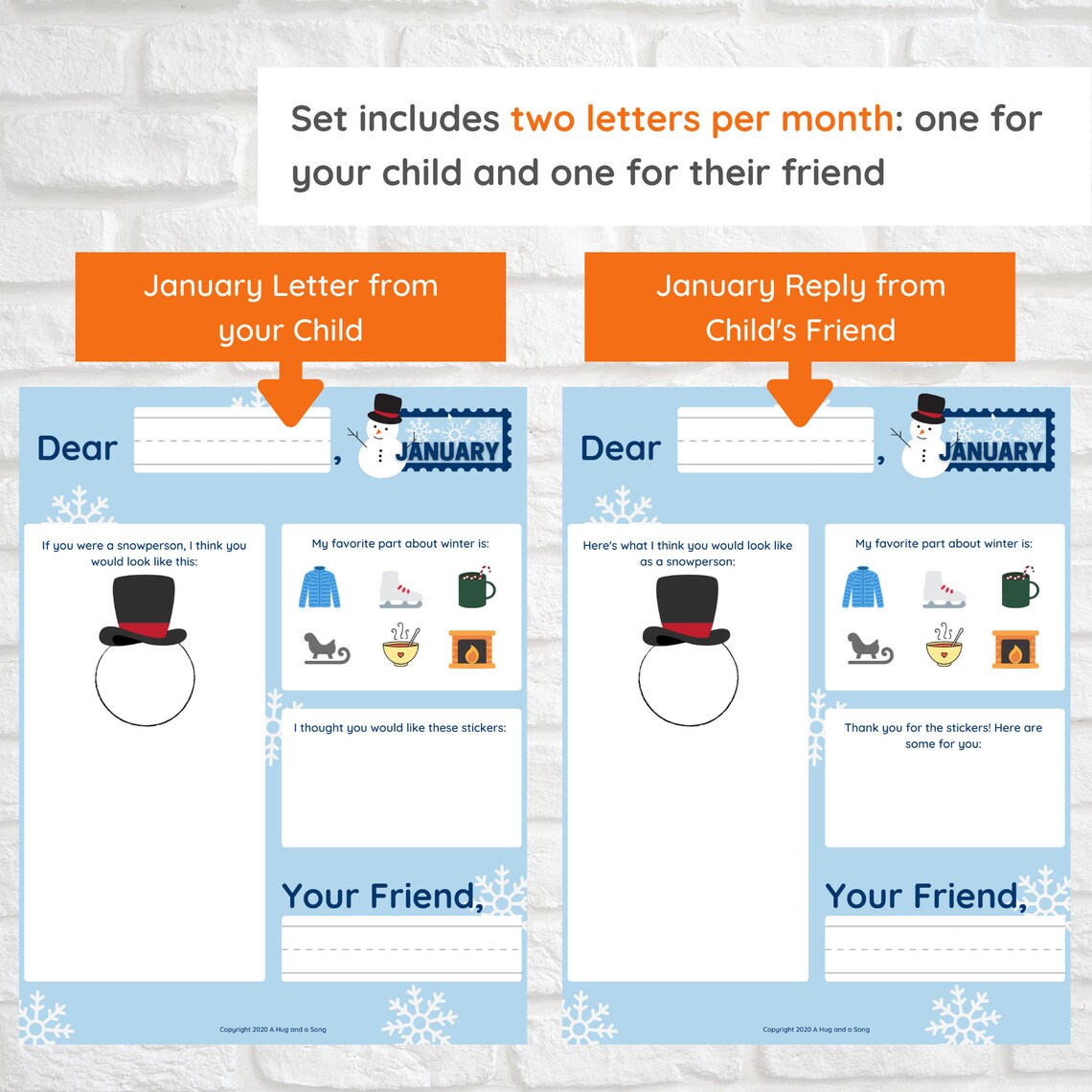 Pen Pal Letters for Little Kids to Exchange With Friends - Etsy