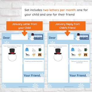 Pen Pal Letters for Little Kids to Exchange With Friends, Classmates ...