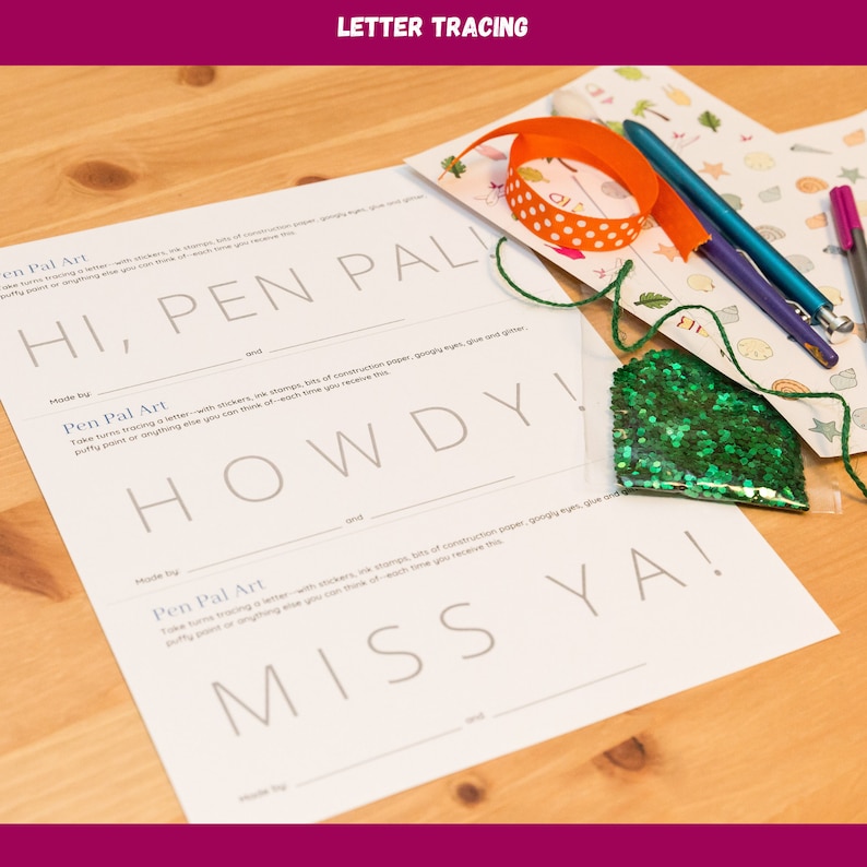 Pen Pal Art Kit Set of Collaborative Activity Cards for Kids - Etsy