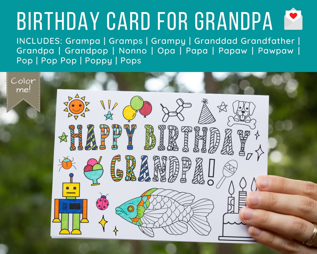 Birthday Card for Grandpa | Includes Gramps Grampa Granddad Grampy ...