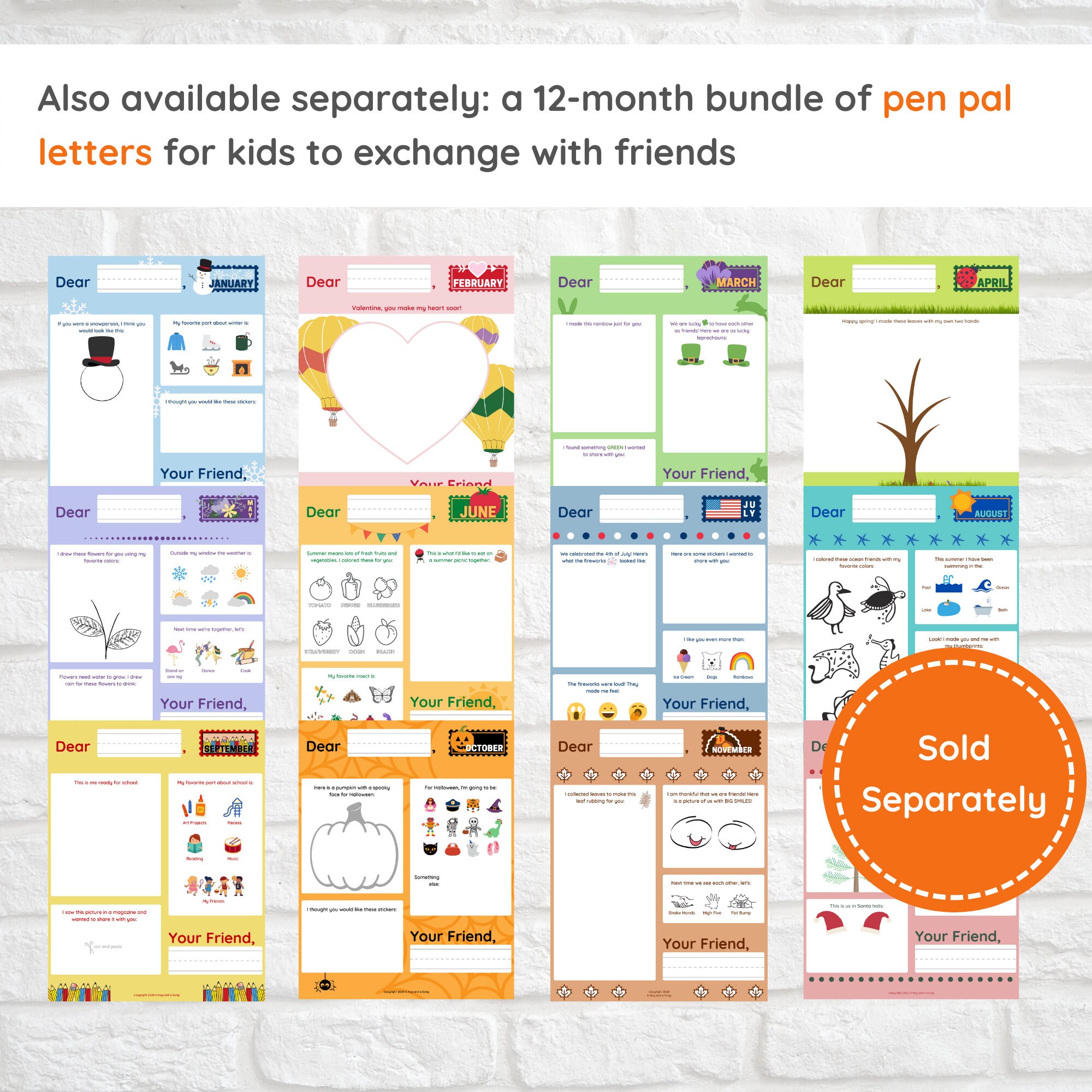 Pen Pal Letter Writing Set for Kids to Exchange With Friends, Cousins ...