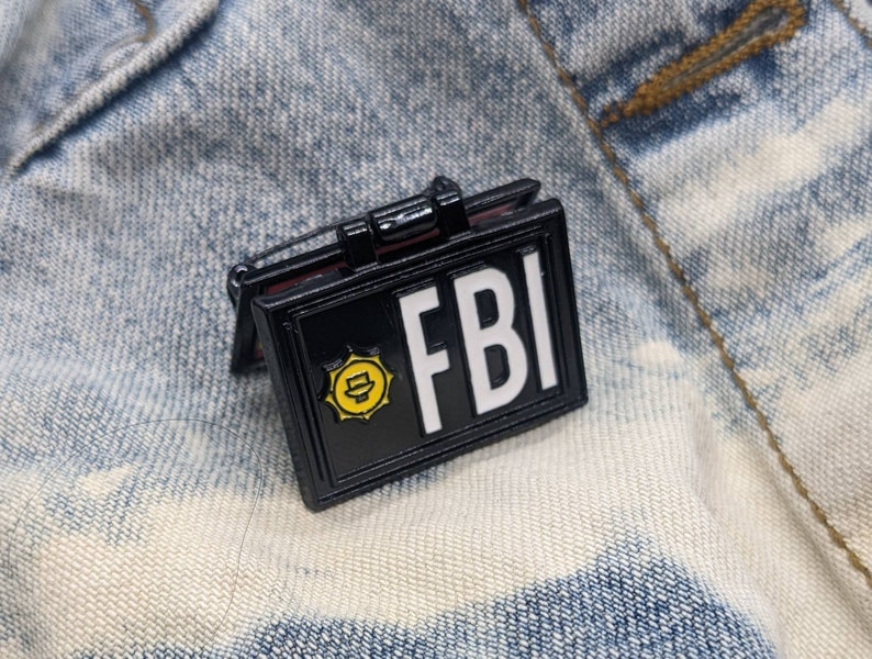 FBI Pin Badge the Simpsons Folding Enamel Pin Badge Agent - Etsy