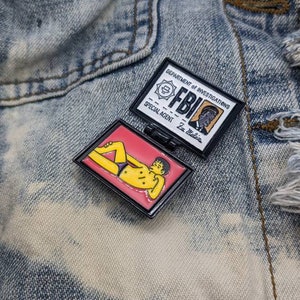 FBI Pin Badge the Simpsons Folding Enamel Pin Badge Agent Mulder's FBI ...