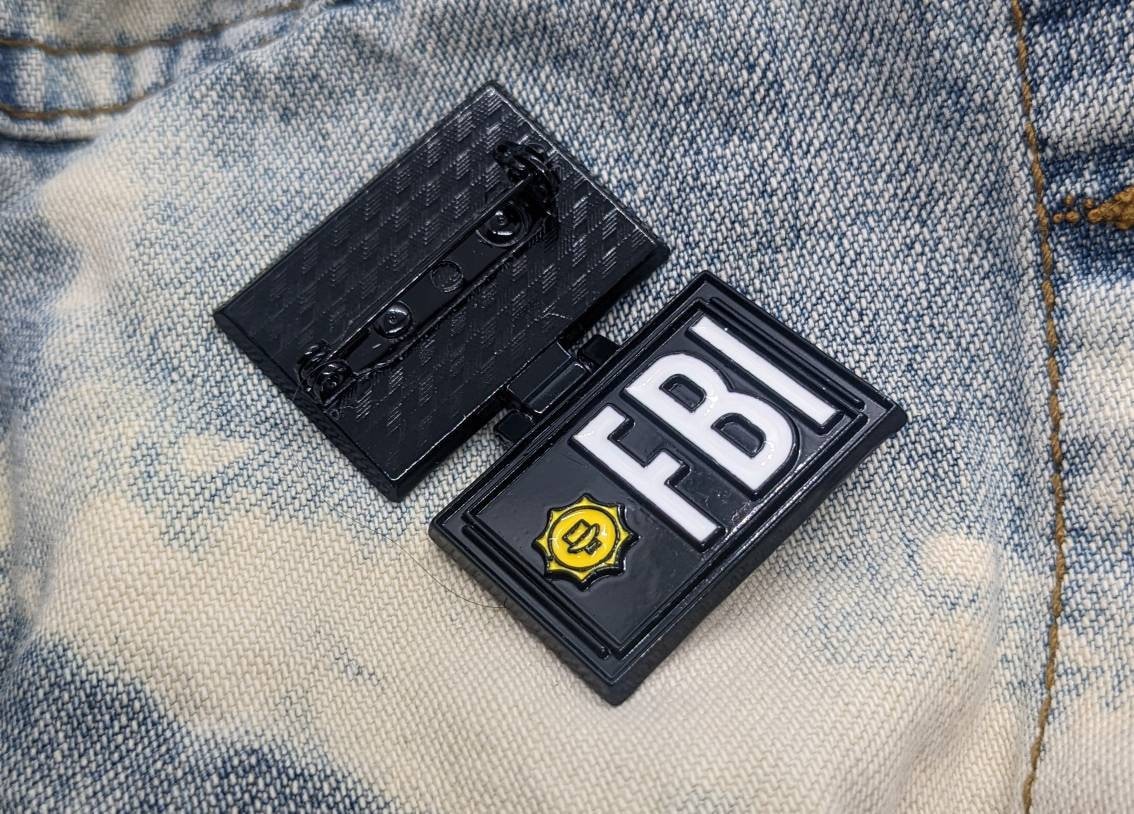 FBI Pin Badge the Simpsons Folding Enamel Pin Badge Agent - Etsy