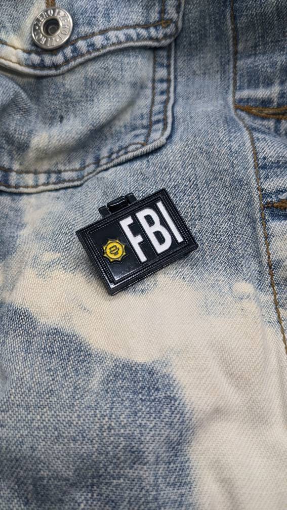 FBI Pin Badge the Simpsons Folding Enamel Pin Badge Agent - Etsy