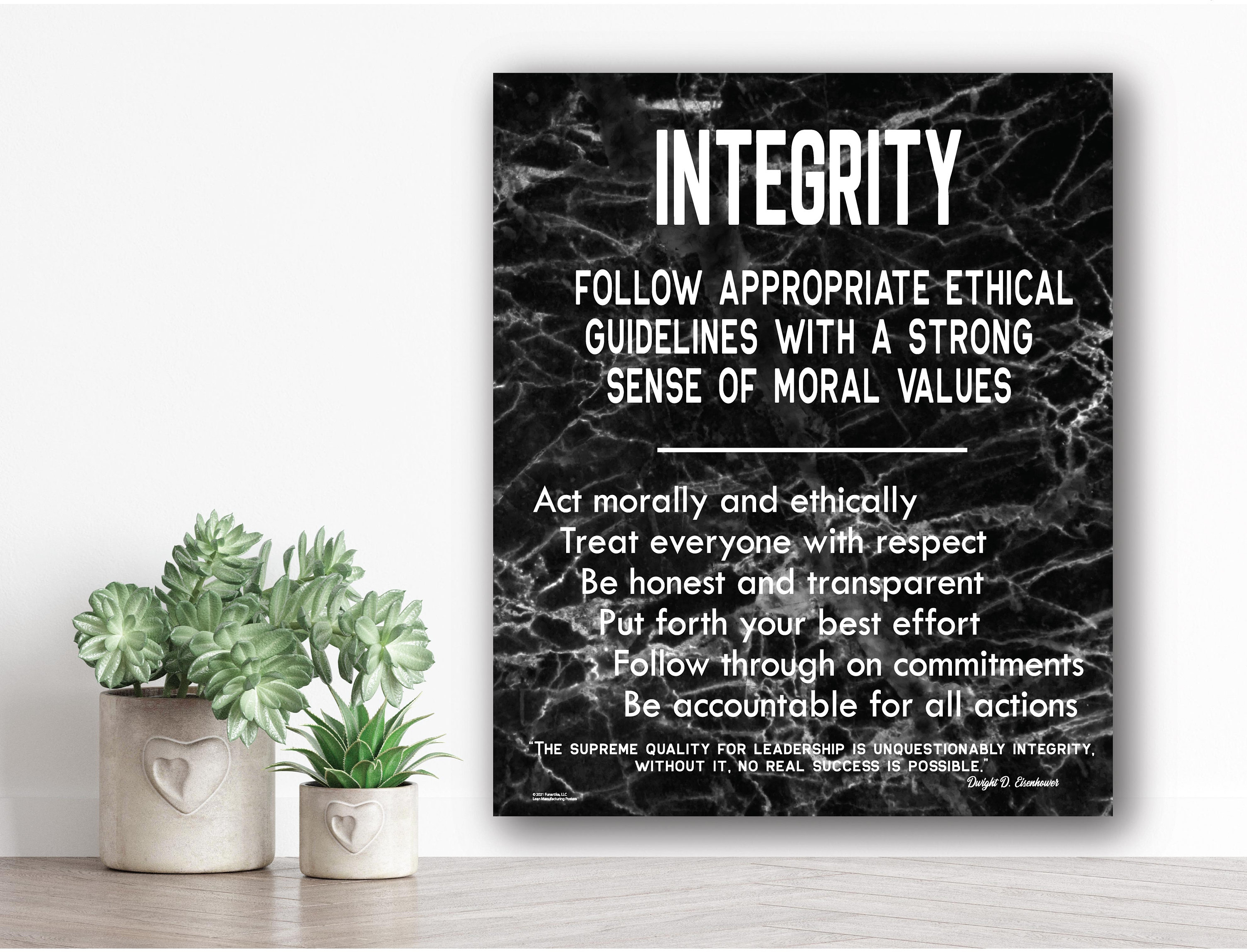 Integrity - Motivational Educational Art, Inspirational Quote, White on ...