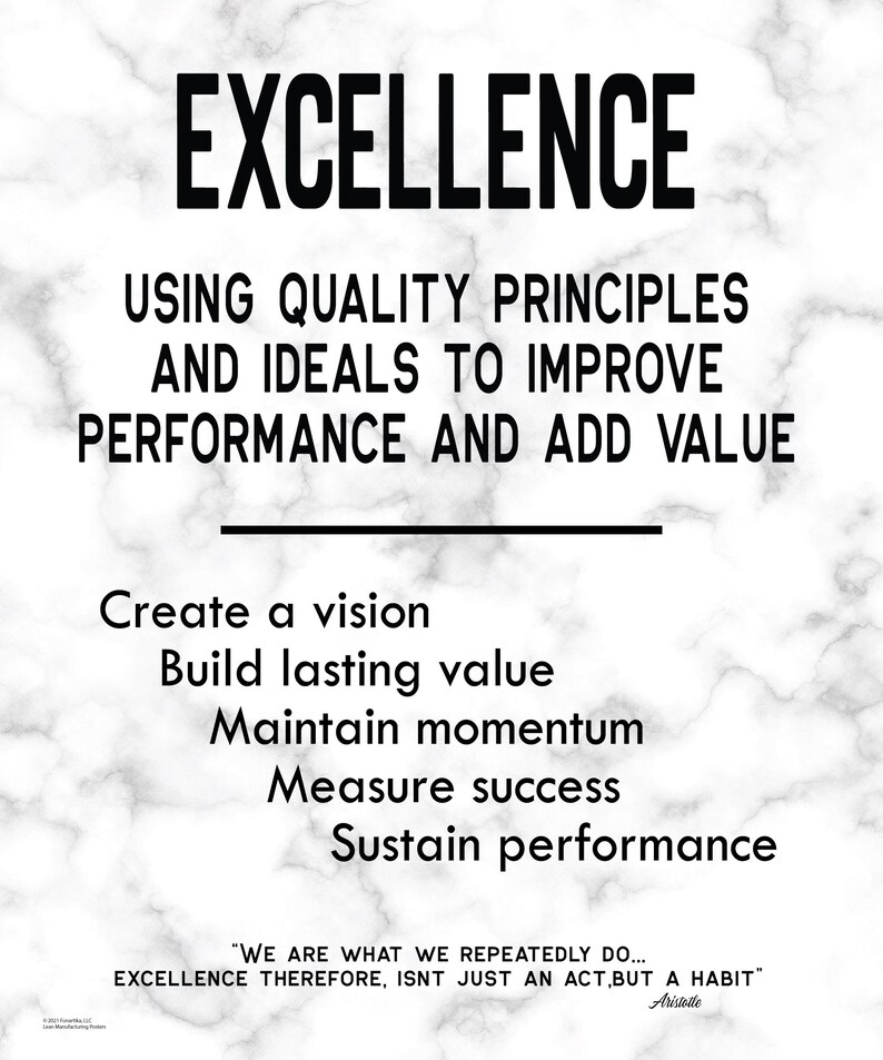Excellence - Motivational Educational Art, Inspirational Quote, Black ...