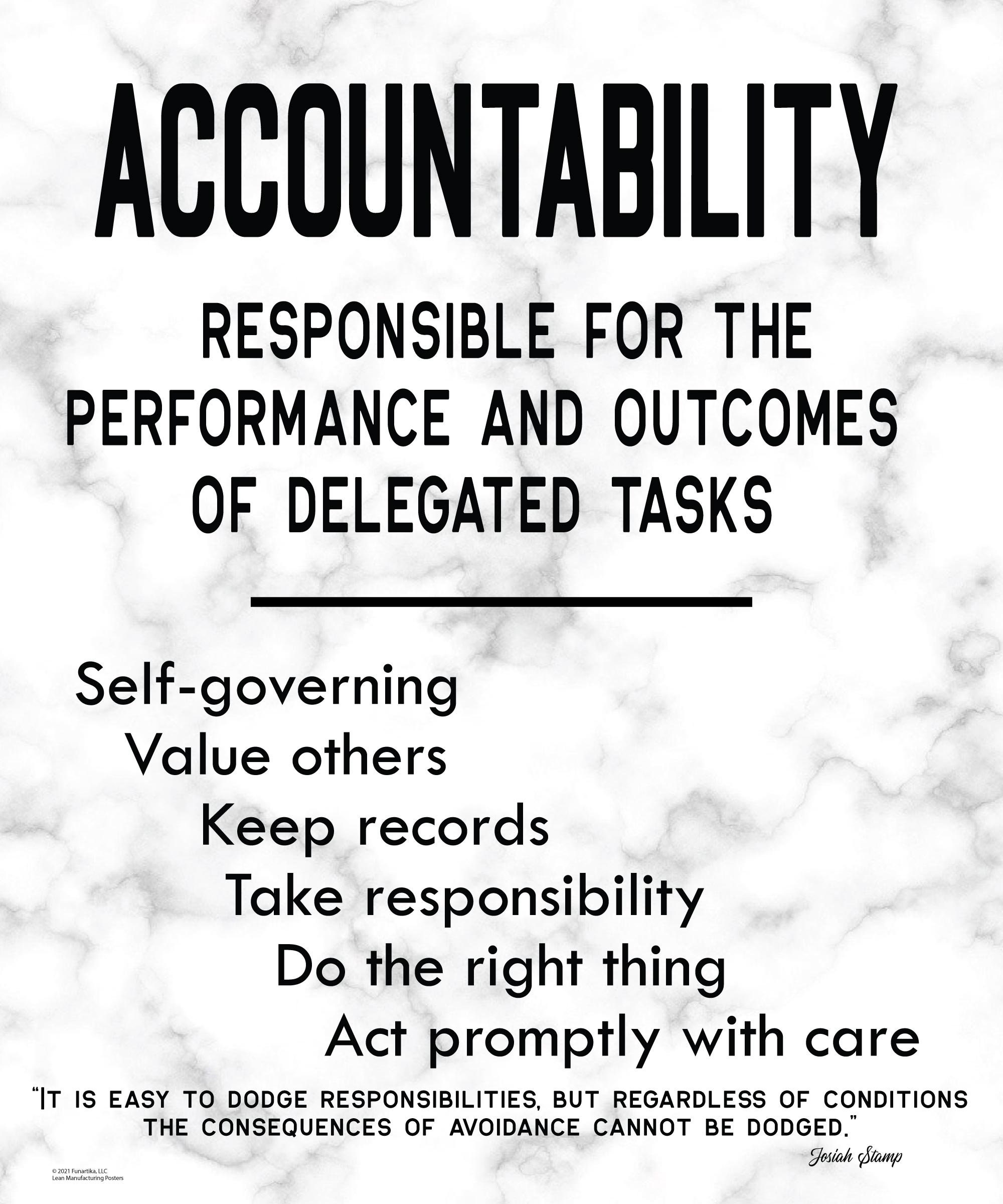 Accountability - Motivational Educational Art, Inspirational Quote ...