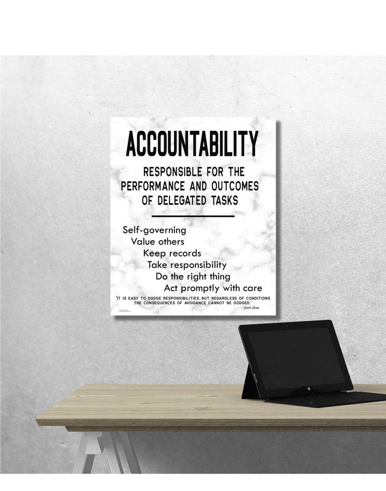 Accountability - Motivational Educational Art, Inspirational Quote ...