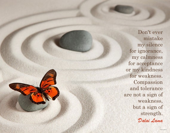 Strength Compassion Tolerance Inspirational Motivational Dalai | Etsy