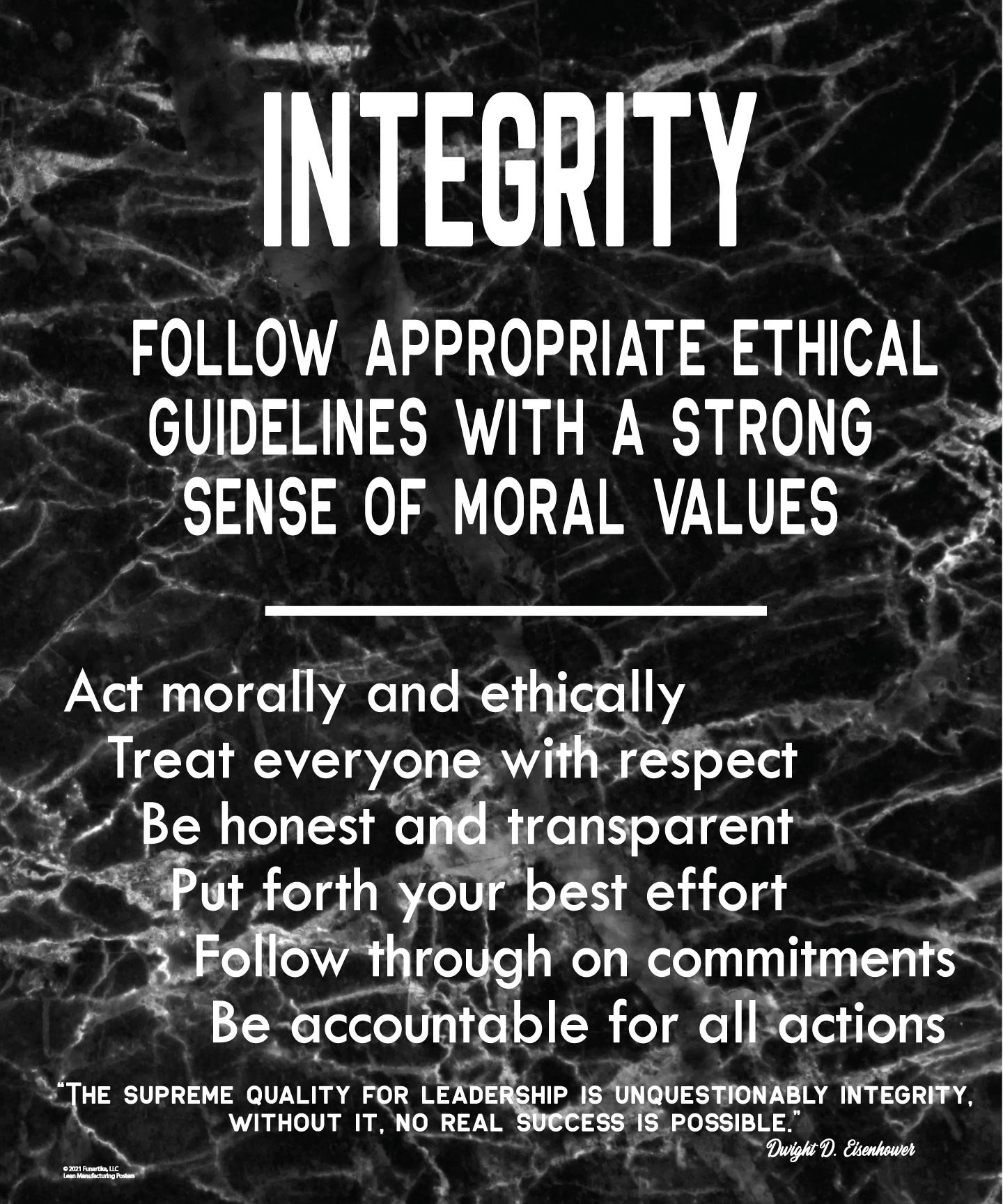 Integrity - Motivational Educational Art, Inspirational Quote, White on ...