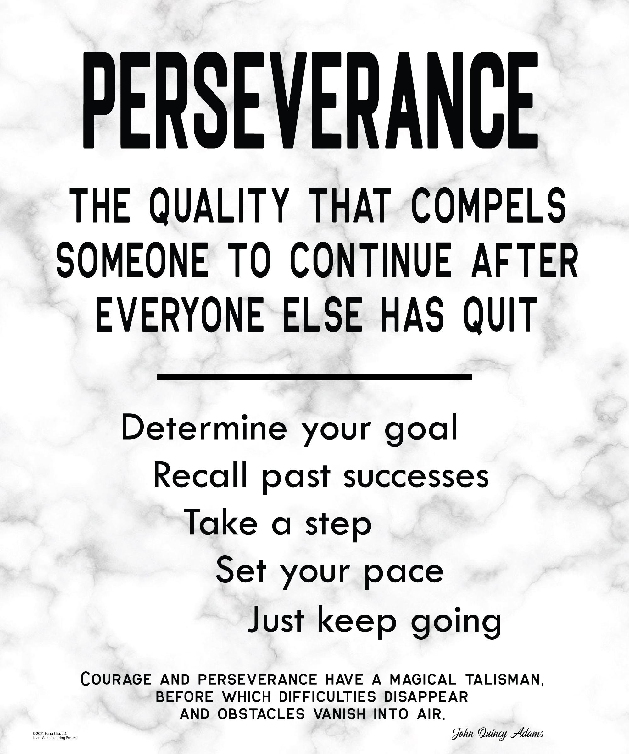 Perseverance - Motivational Educational Art, Inspirational Quote, Black ...