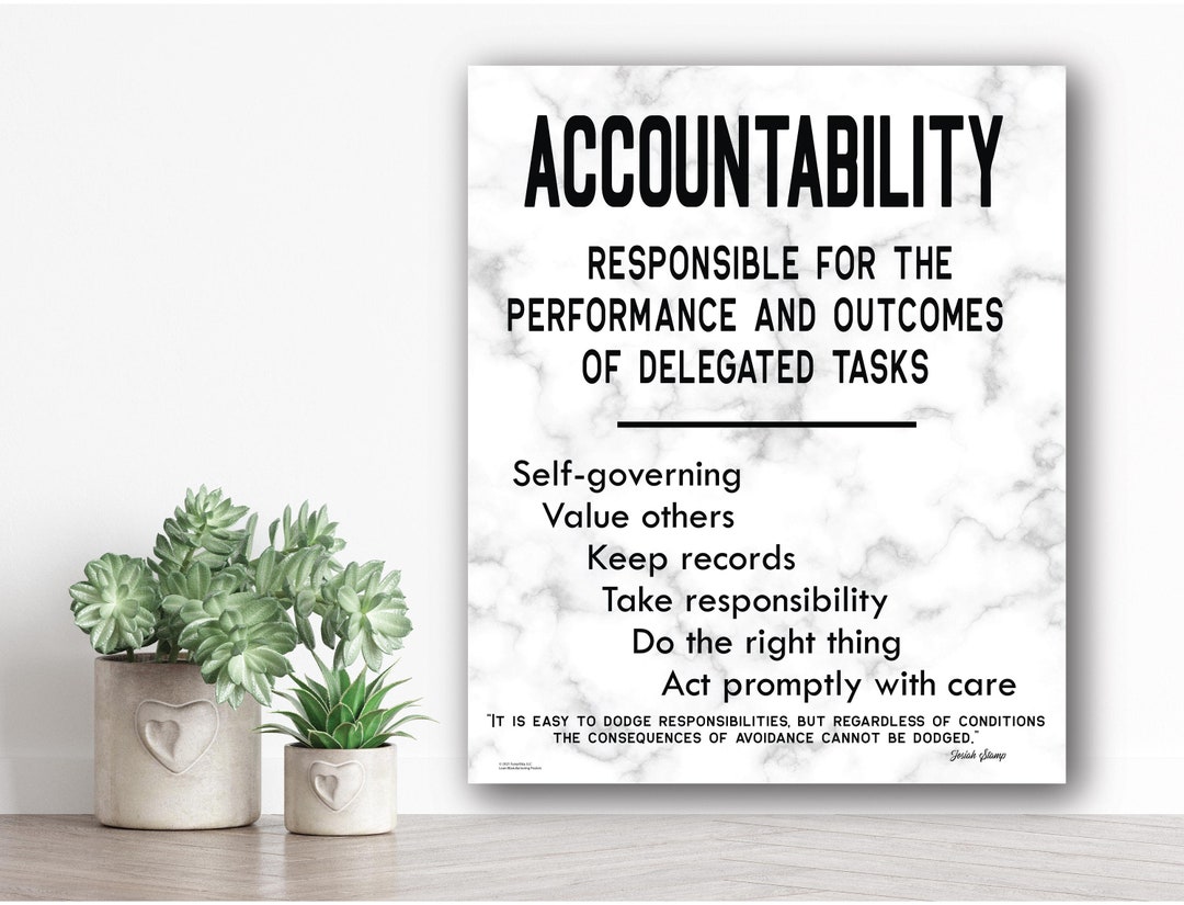 Accountability - Motivational Educational Art, Inspirational Quote ...
