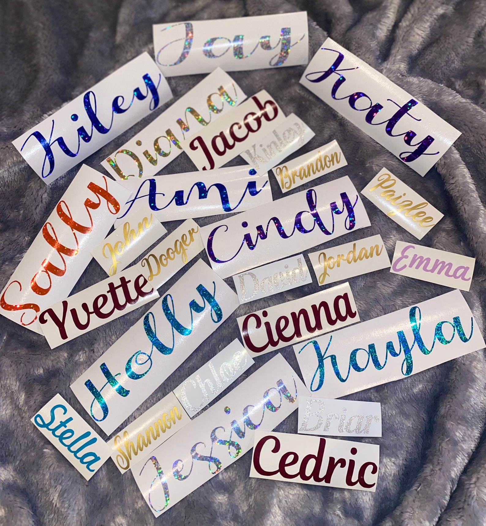 Custom Vinyl Name Decal NEW COLORS - Etsy