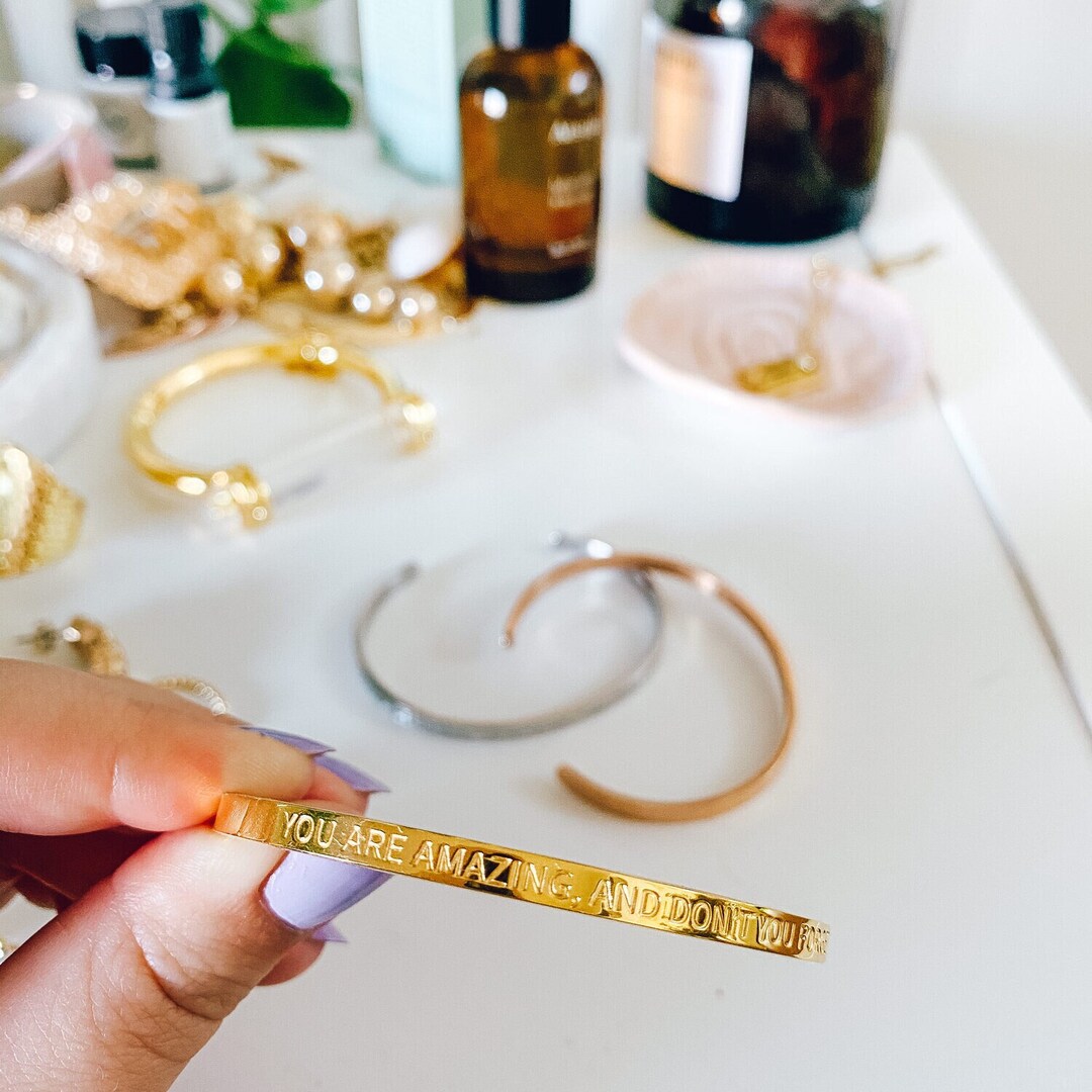 Cuff Bracelets for Women With Motivational Quote "you Are Amazing ...
