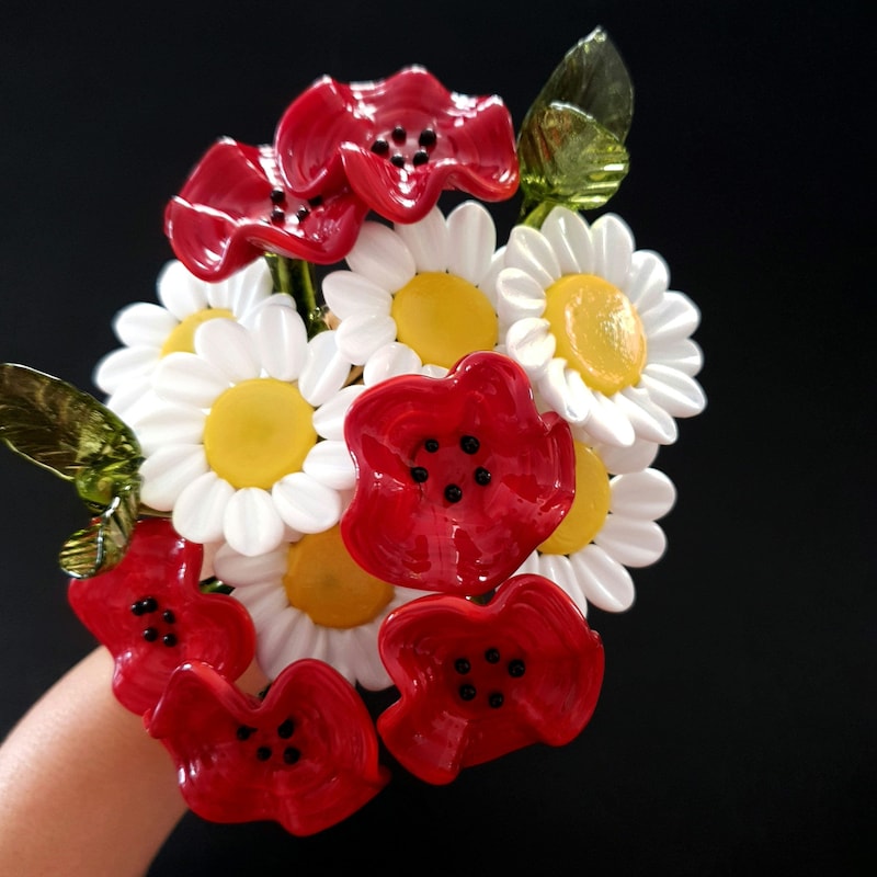 Lampwork Flowers - Etsy