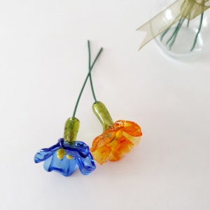 Lampwork Spring Flowers Bunch (set of 6 Stems and 1 Vase)/ Colorful ...