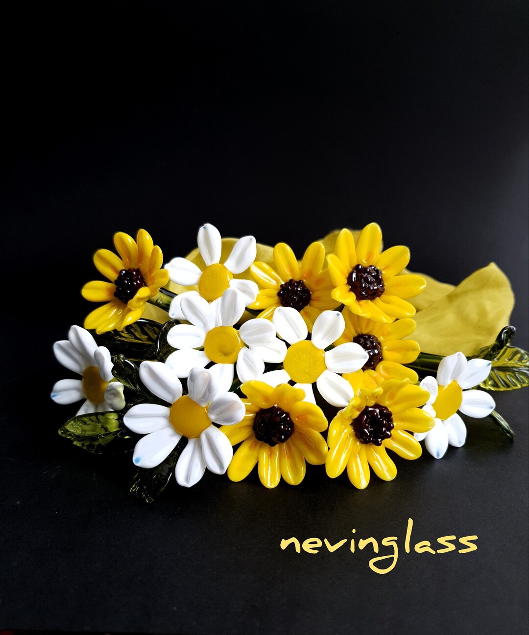 Lampwork Spring Flowers Bunch (set of 15)/ Colorful Handmade Lampwork ...